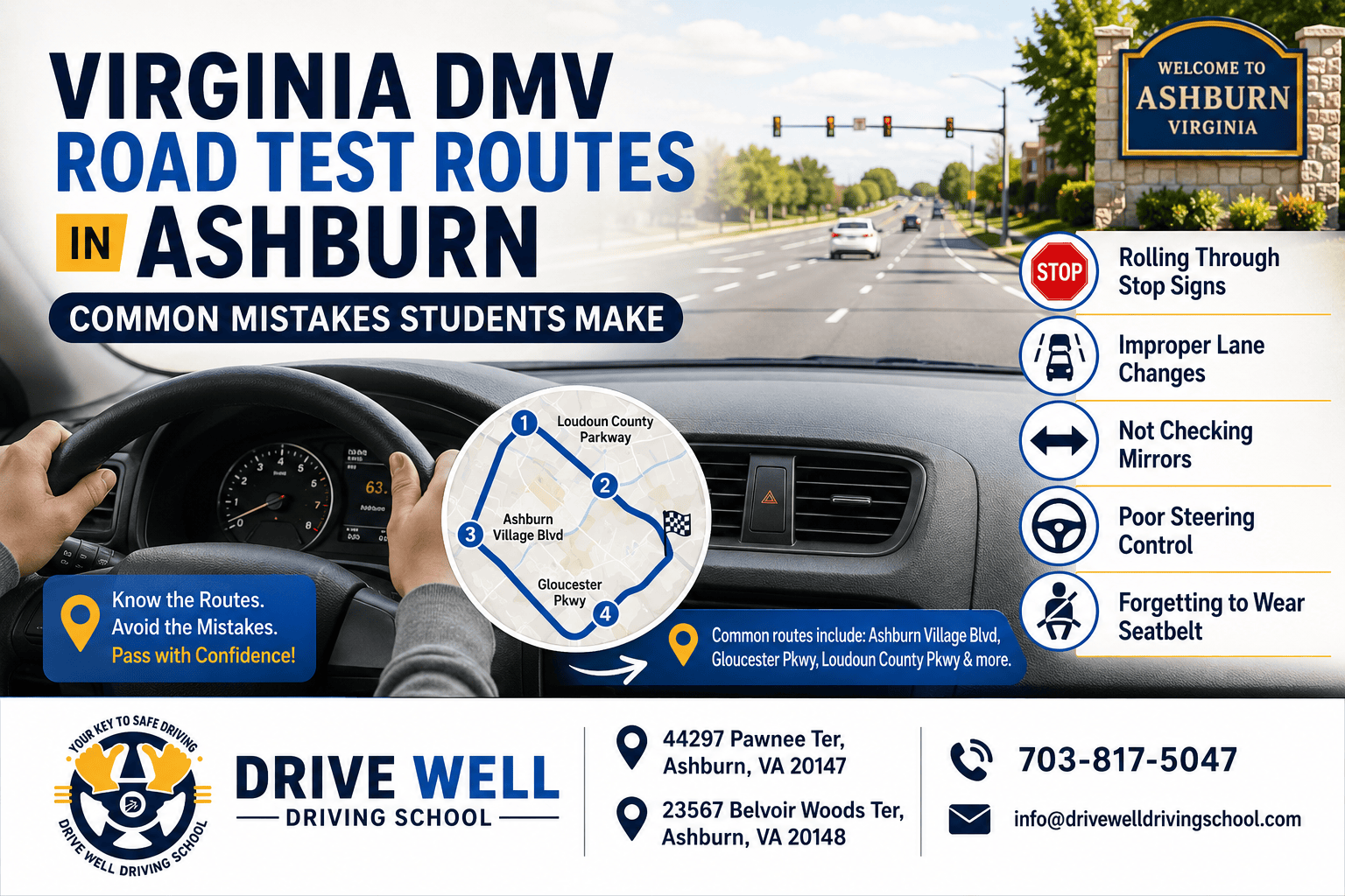 Virginia DMV Road Test Routes In Ashburn: Test Guide